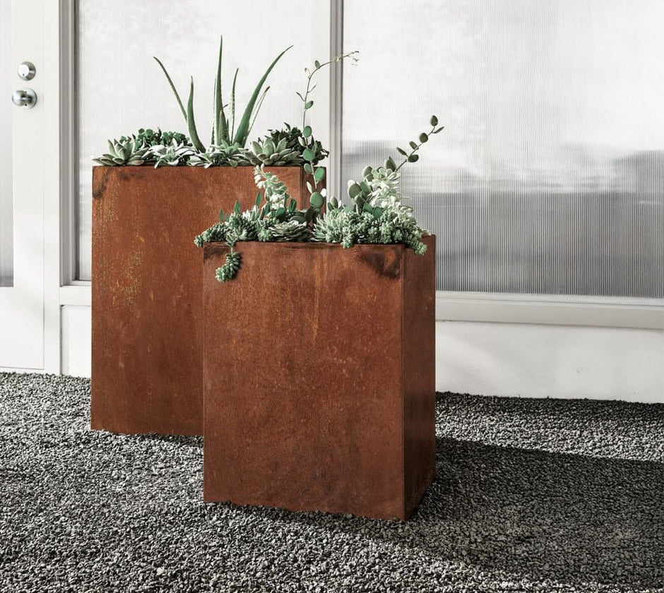 Fuldsvejst specialmål: Runde højbede i corten stål med bund – Thy Metal